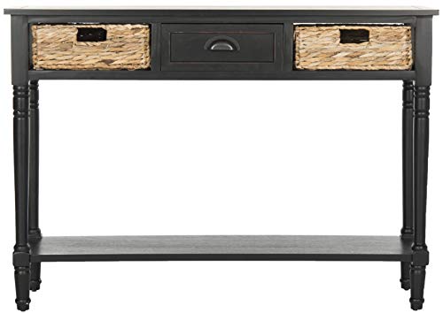 Safavieh Home Collection Christa Distressed Black 3-Drawer Storage Console Table