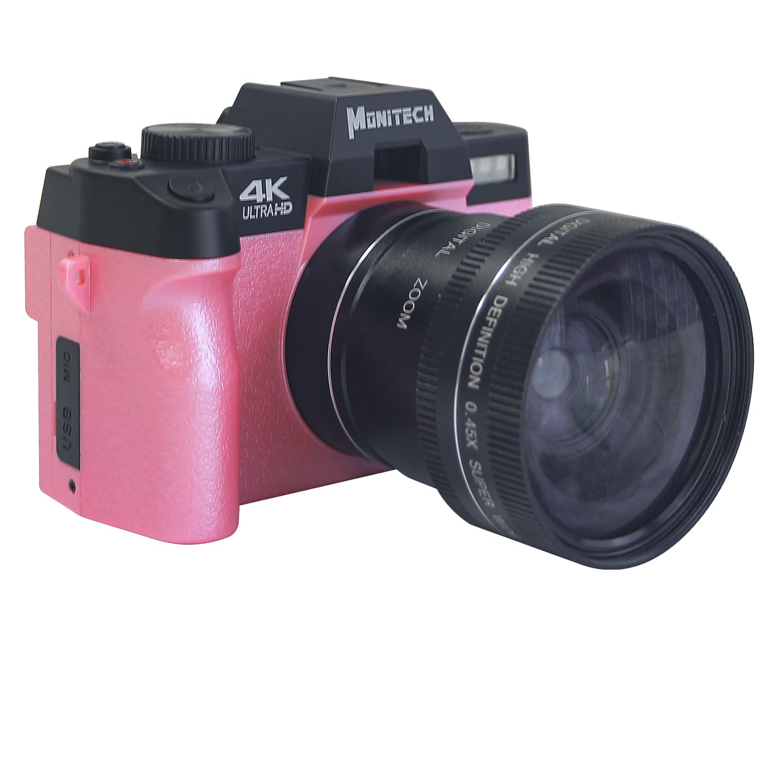 G-Anica 4K Digital Cameras for Photography, 48MP Vlogging Camera for YouTube with Microphone & Tripod Grip, Video Camera with Wide-Angle&Macro Lens, Content Creator Kit & Travel Camera(Rose)