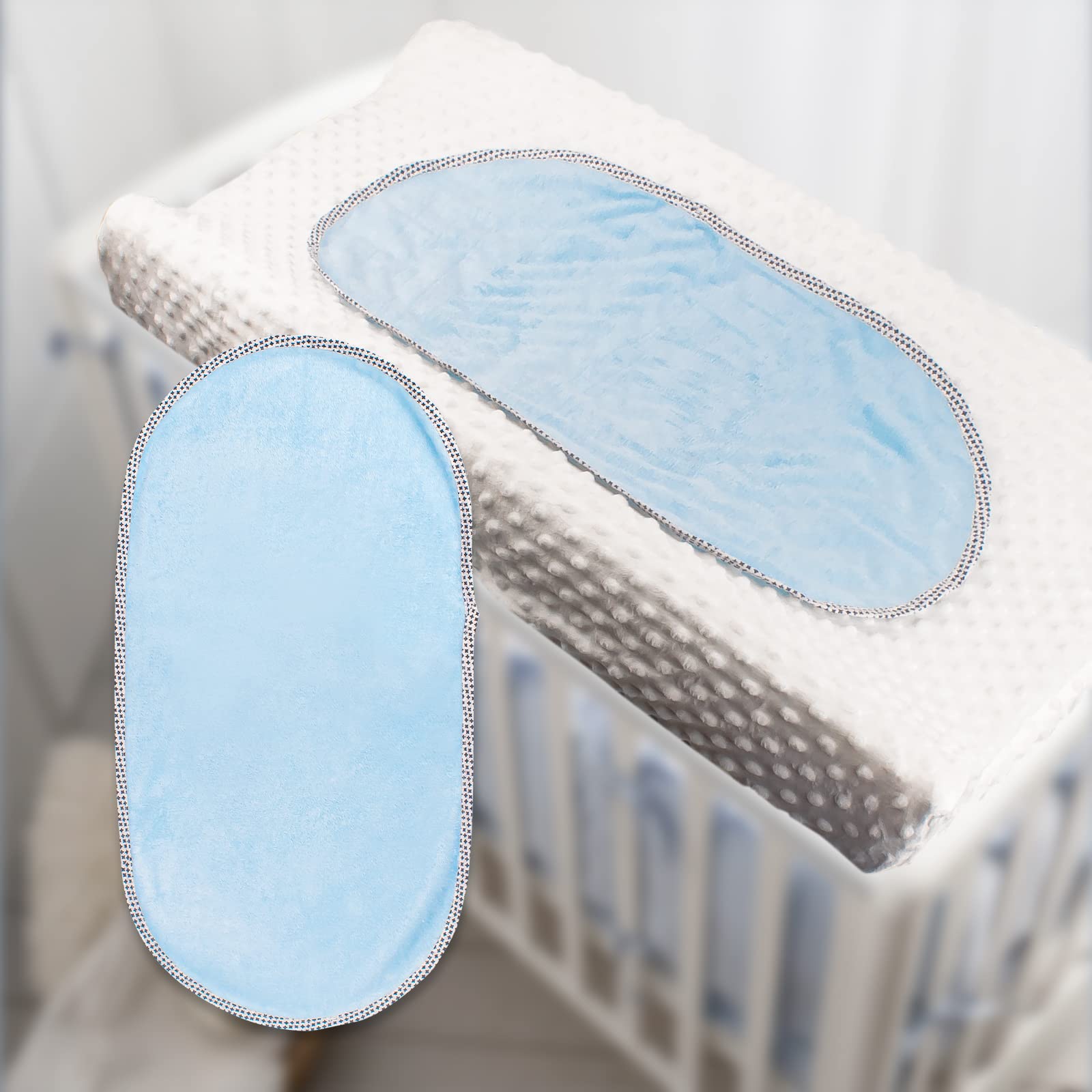 Waterproof Changing Pad Liners 6 Packs,Washable Reusable Changing Pad Liners,Portable Soft Baby Changing Table Liners for Boys Girls,23.6"x 11.8"Blue
