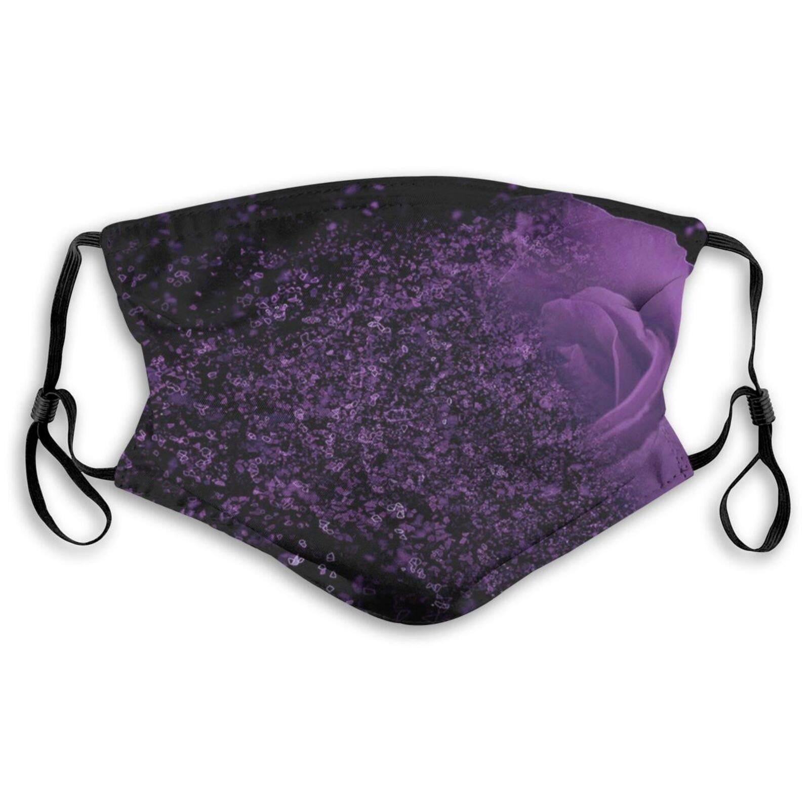 ETHAICO Fillter Face Cloth For anyone,Man and woman,Purple Rose in The Dark,Cold Mouth Dustproof Double Protection,One Size