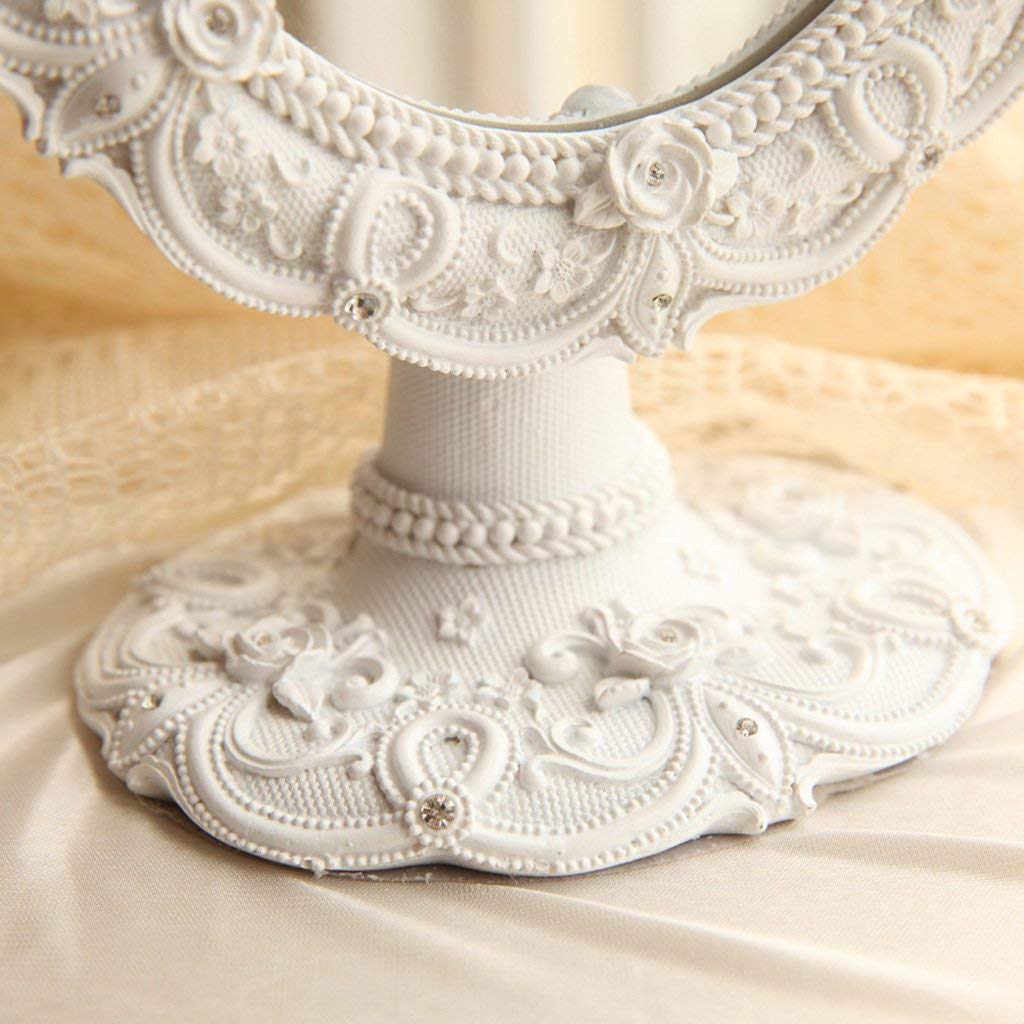 GUOSHUCHE Nordic Bathroom Mirror Creativity Continental Resin Desktop Computer Princess Mirror HD Birthday Gift