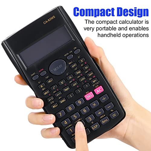 Saillong 2-Line Engineering Scientific Calculator, Black Function Fractions Math Calculator for Middle, High School, Classroom, Student and Teacher (6 Pieces)