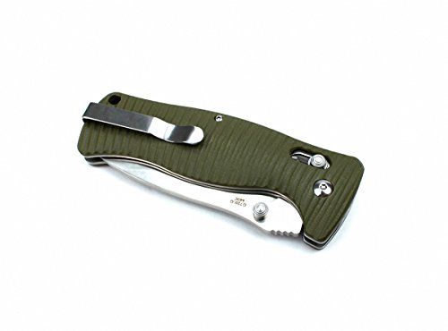 Ganzo G720-GR Tactical Folding Knife Window Breaker 440C Blade Army Green G10 Handle w/Paper Box & Draw String Bag G720