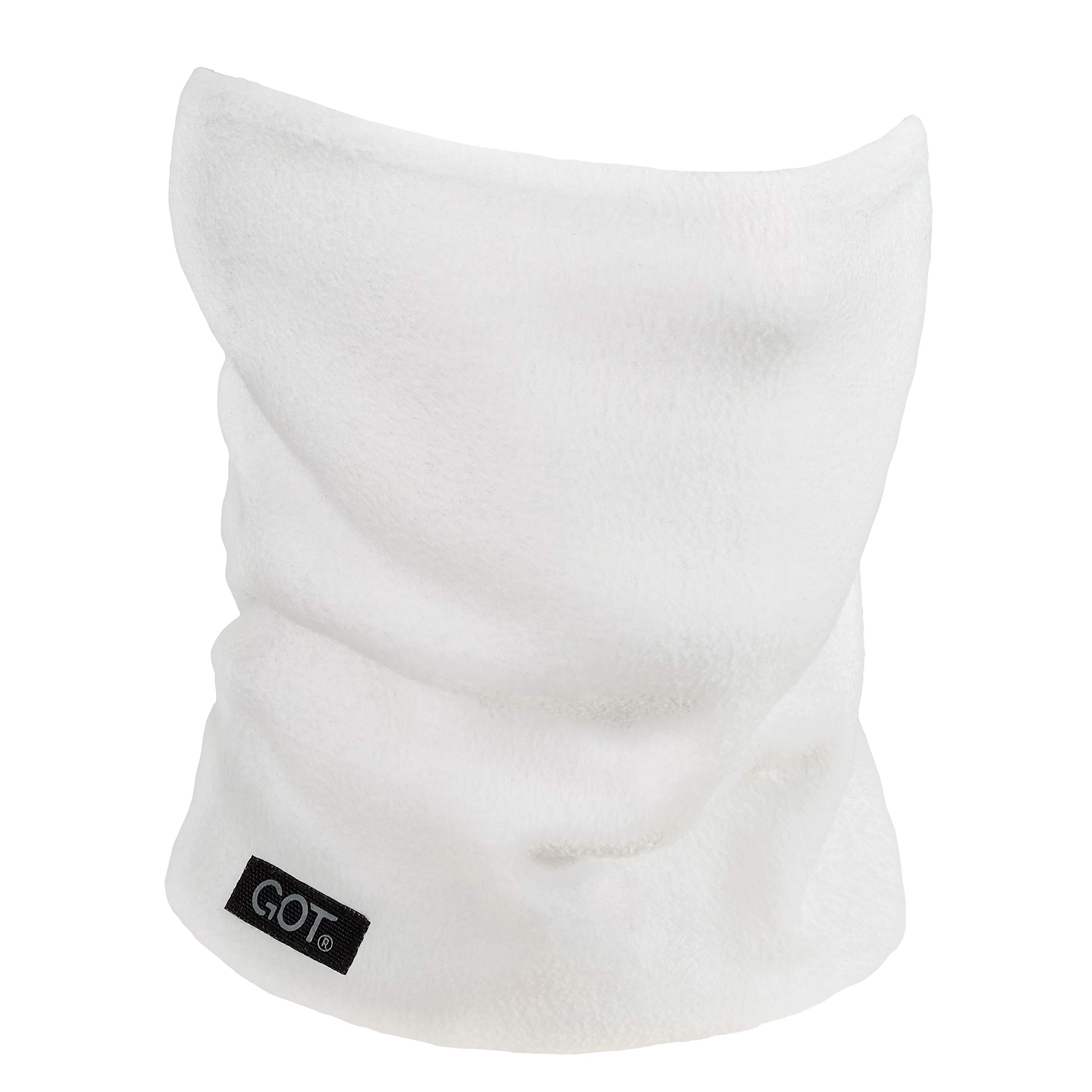GOT Sports Polar Fleece Neck Warmer - Double-Layer Winter Ski Face Mask - Neck Scarf for Skiing, Snowboarding, Running (White)