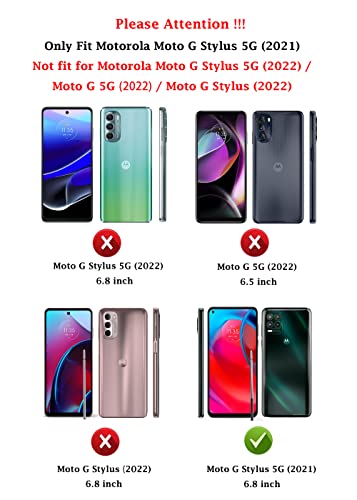 MDCN Military Grade Moto G Stylus 5G Case 2021 - Purple, HD Screen Protector, Magnetic Kickstand, Car Mount, Heavy Duty Protection