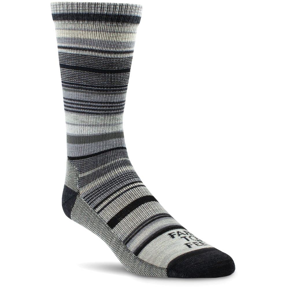 Farm to Feet Unisex Ithaca No Cushion Ultralight Crew Merino Wool Socks, Red Clay Heather, Small