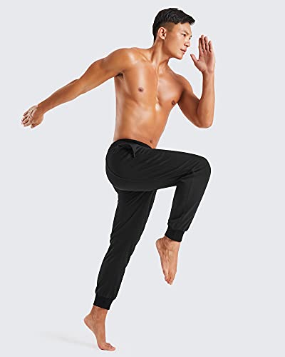 G4Free Mens Sweatpants Lounge Pants with Pockets Cotton Joggers Xmas Holiday Pants for Winter Running (Black, L)