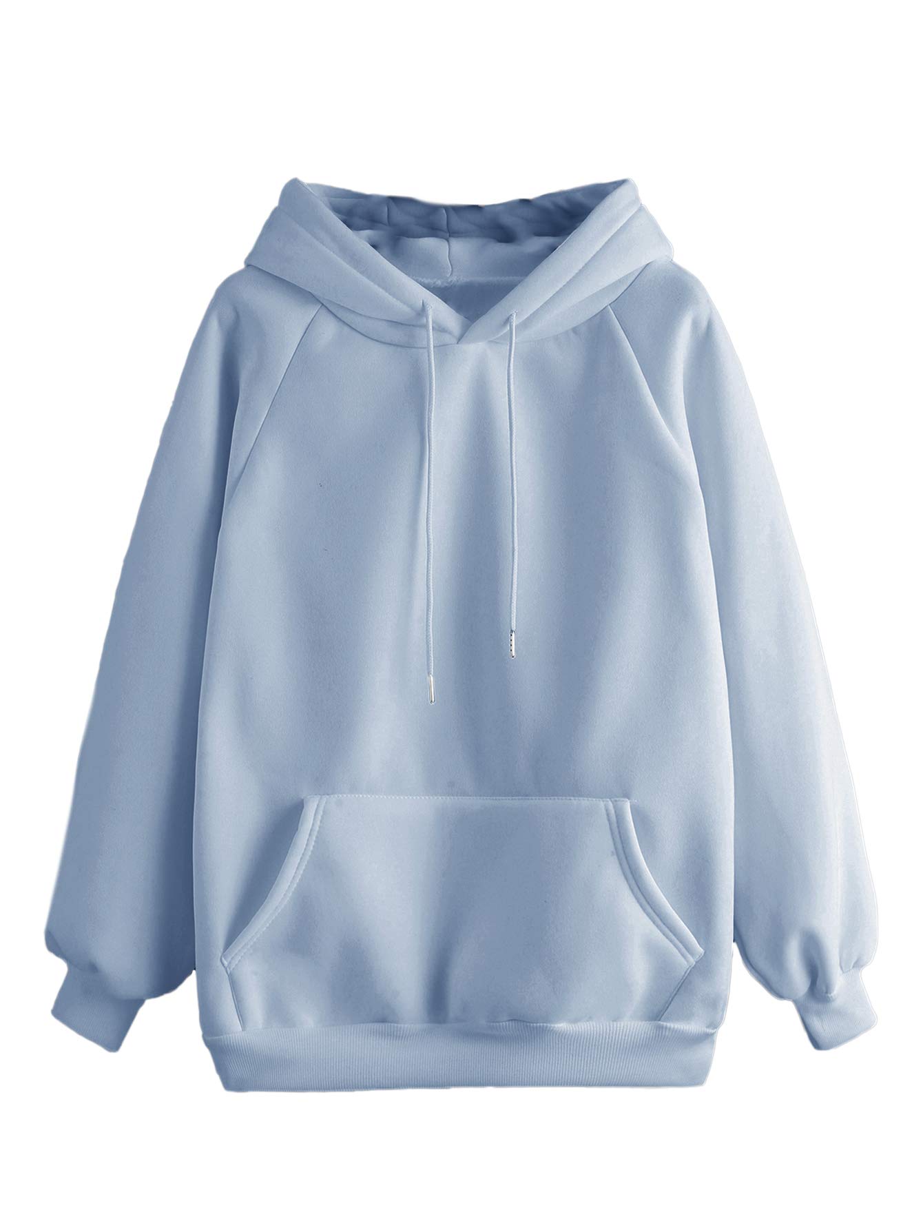 Floerns Women's Casual Long Sleeve Pullover Hoodie Sweatshirt Tops Blue S