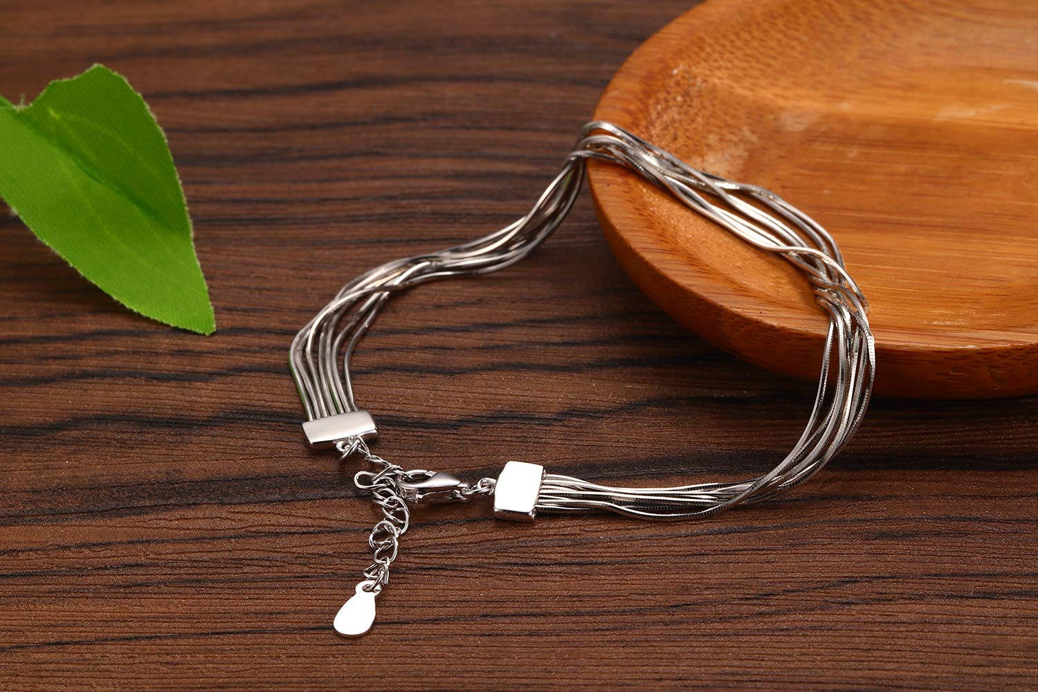 FarryDream 925 Sterling Silver Elegant Link Bracelet for Women Snake Bracelet Christmas Gifts