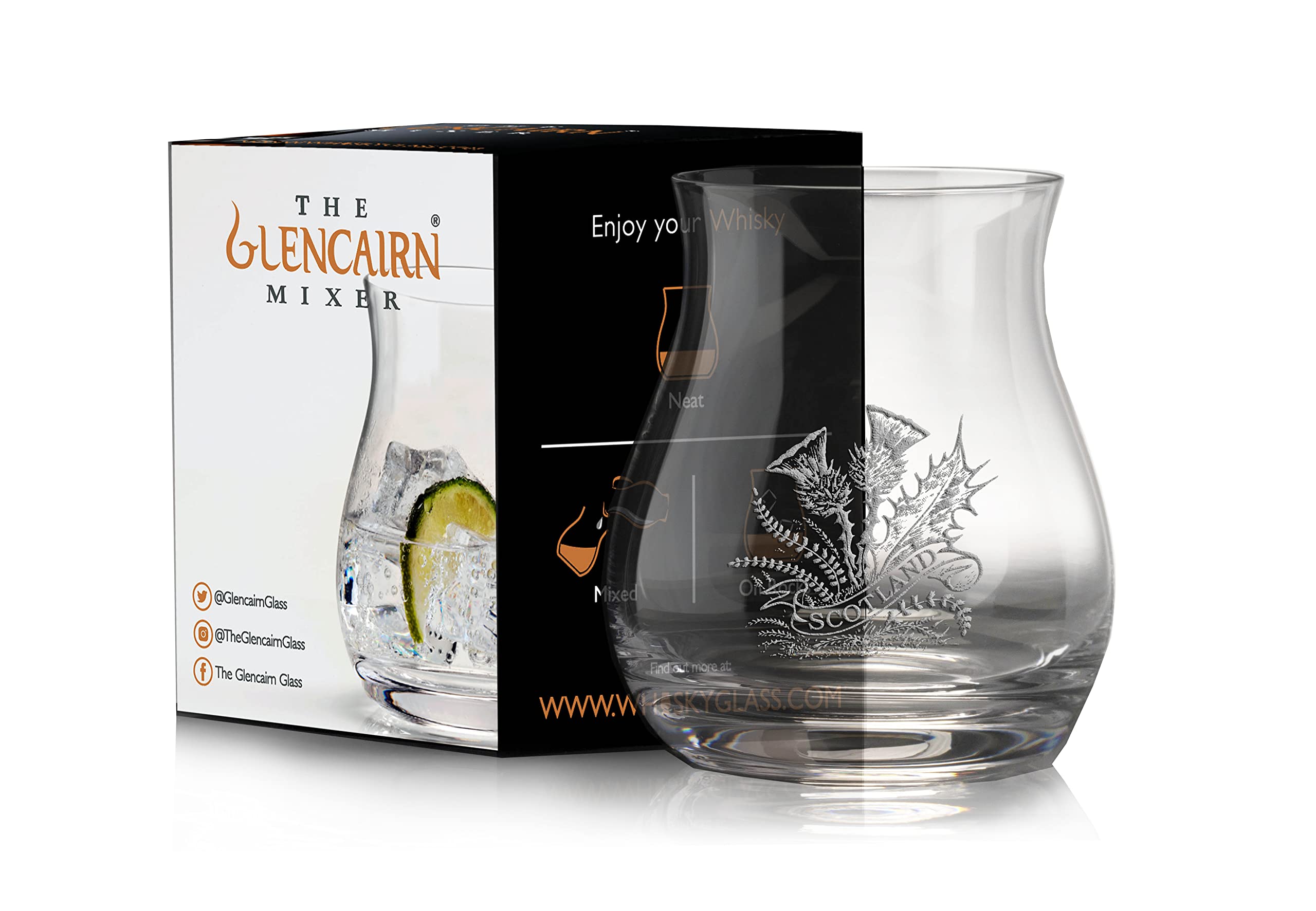GLENCAIRN RIBBON THISTLE, WHISKY CANADIAN MIXER TASTING GLASS