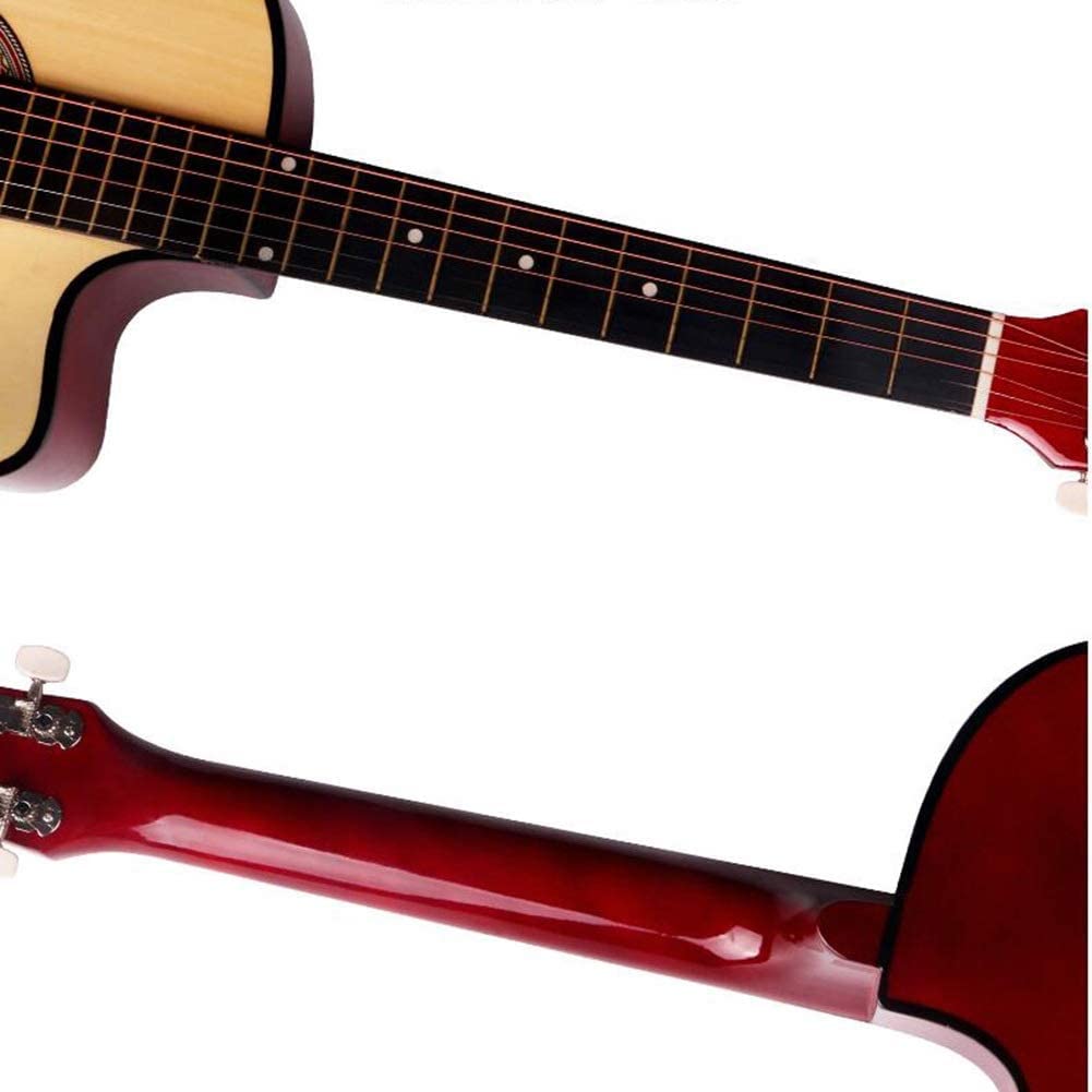Guitar Kit, String Instrument Electronic Guitar Acoustic Guitar Classical Guitar Beginner Folk Acoustic Guitar Novice Practice Smooth Surface Adult Travel Musical ( Color : Black , Size : Long-103cm )