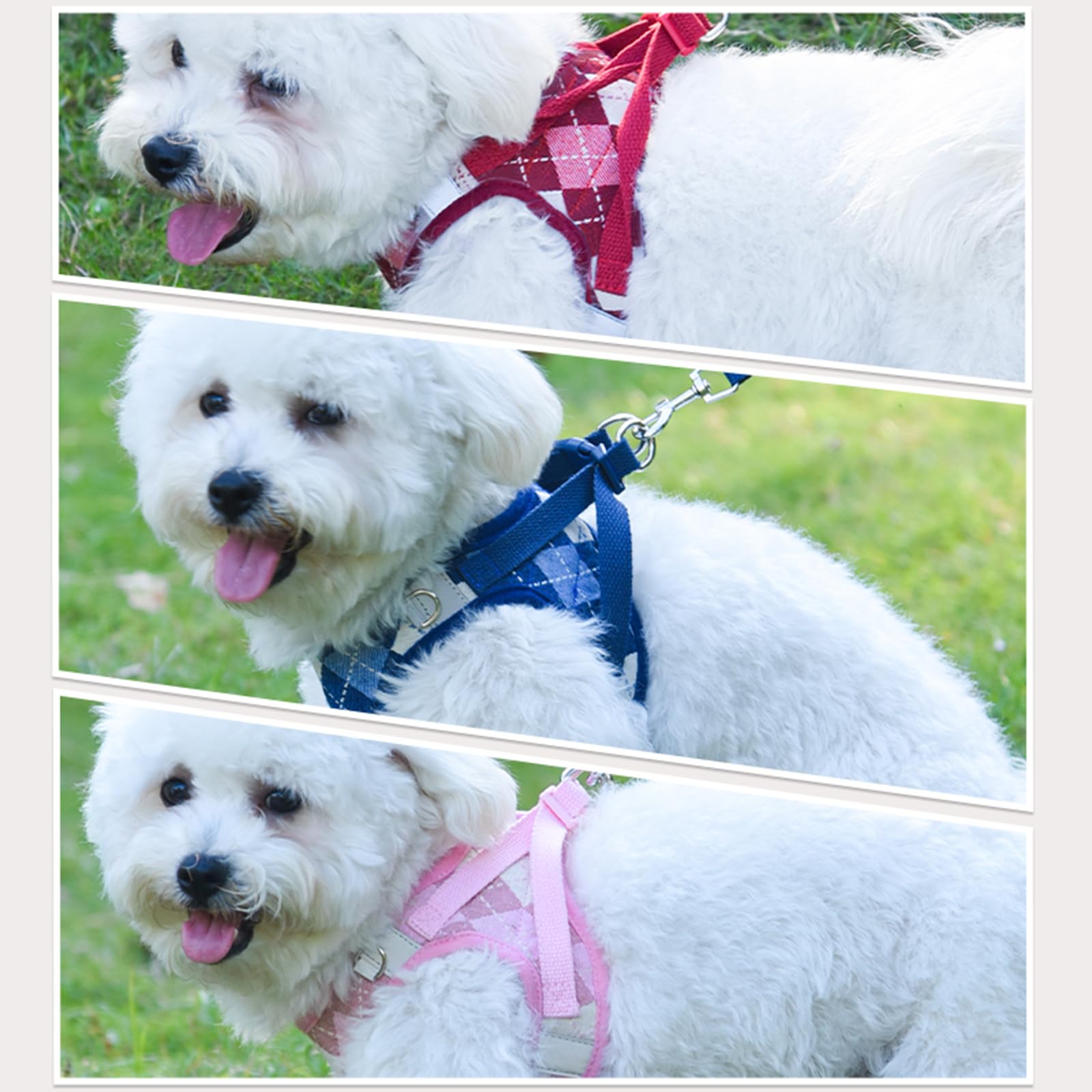 Serepet XS Dog Harness for Small Puppies, No Pull & Step in, No Choke & Escape Proof for Easy Walker with Leash Set, Red Checkered