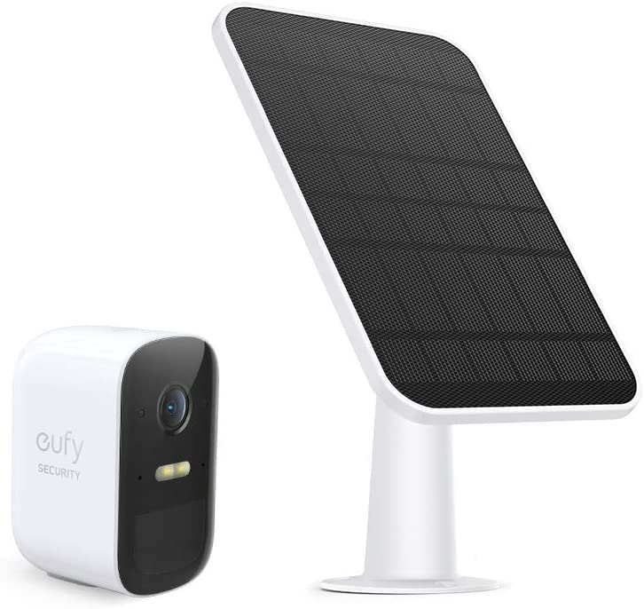 eufy Security eufyCam 2C Wireless Home Security Add-on Camera & Certified eufyCam Solar Panel Bundle, 1080p HD, No Monthly Fee, Continuous Power Supply, 2.6W Solar Panel