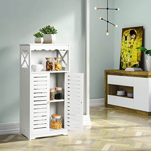NOKAMW Bathroom Storage Cabinets,White Floor Cabinet,Home Waterproof Storage Furniture for Bedroom Kitchen Hallway,Cupboard Unit with Daily use Layer,75x24x34cm.