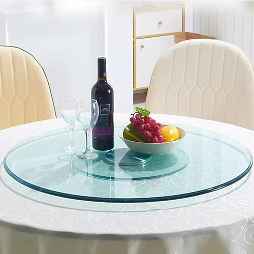 DOUKI 30 Inch Tempered Glass Lazy Susan Turntable, Round Tabletop Rotating Serving Tray For Dining Table, Large Rotating Serving Plate Clear (Color : Clear, Size : 90cm(36inch))