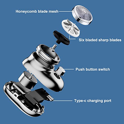 Mini-Shaver, Portable Electric Shaver, Mini Electric Razor Shavers for Men, Rechargeable Shaver Easy One-Button Use Suitable for Home,Car,Travel