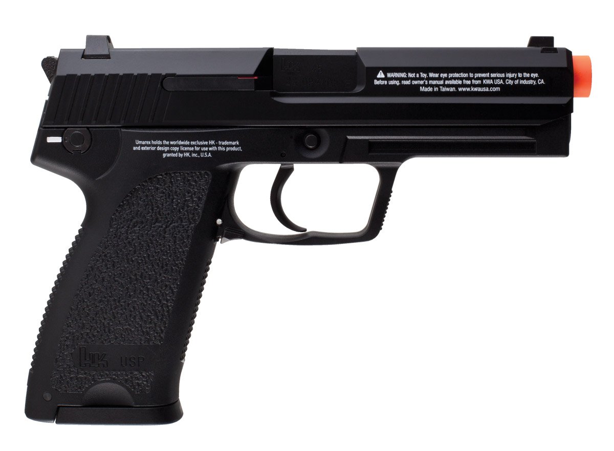Elite Force HK Heckler & Koch USP GBB Blowback 6mm BB Pistol Airsoft Gun, Black, HK USP GBB Full Size, One Size, 2275002