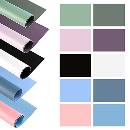 EOAJAFOU 5pcs 34x22in Morandi Background Paper Photography Backdrops Solid Color Photo Background for Food, Pastry, Jewelry, Cosmetics Backdrop Shoot