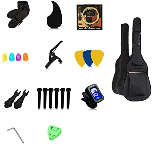 Guitar Kit, String Instrument Electronic Guitar Acoustic Guitar Beginner Classical Guitar Handmade Student Practice Adult Ballad Musical Instrument Spruce Wood Can Carry ( Color : Black , Size : Long-