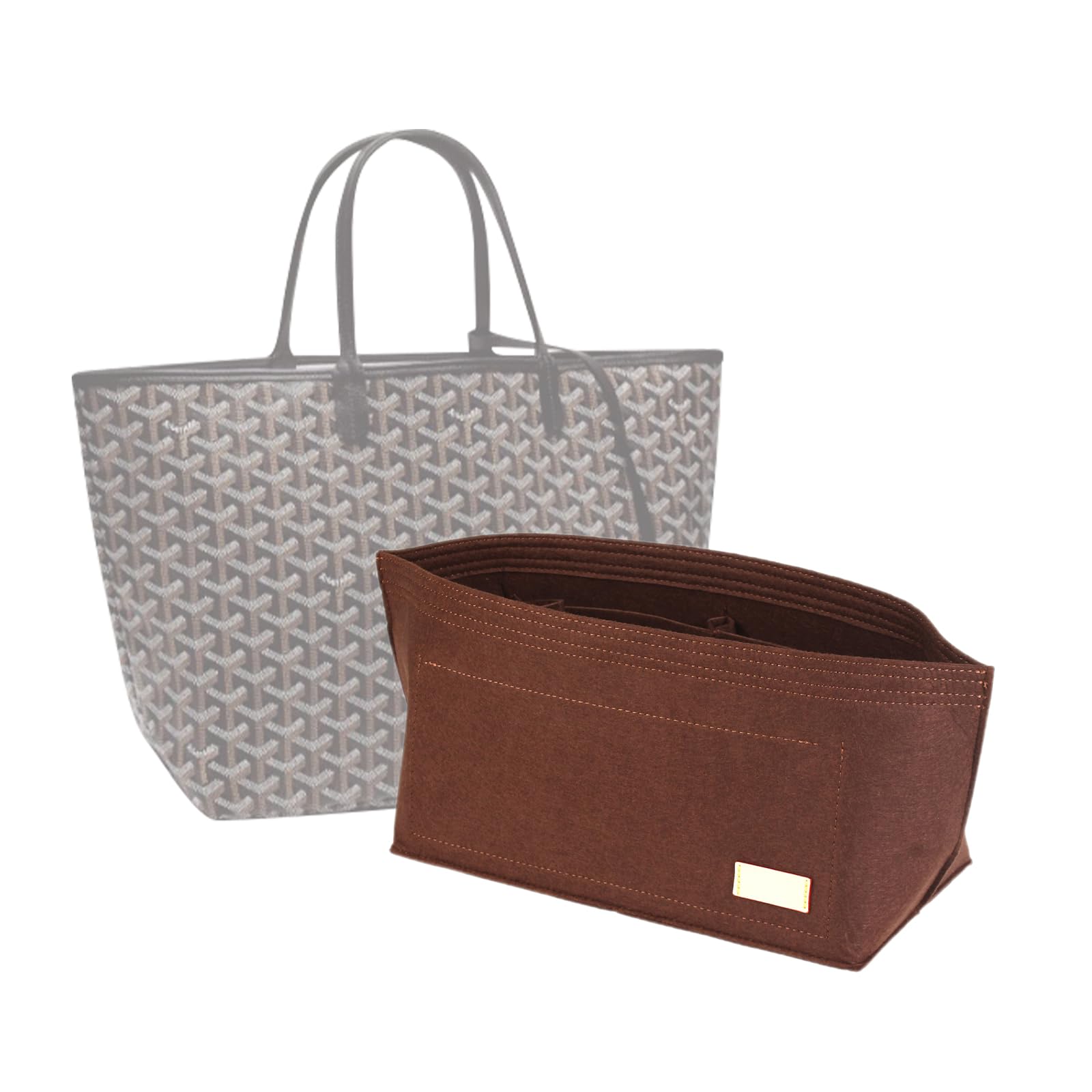 jiesinlov Purse Organizer Insert for Handbags,Felt Bag Organizers Suitable for GOYARD Saint Louis PM (Coffee)