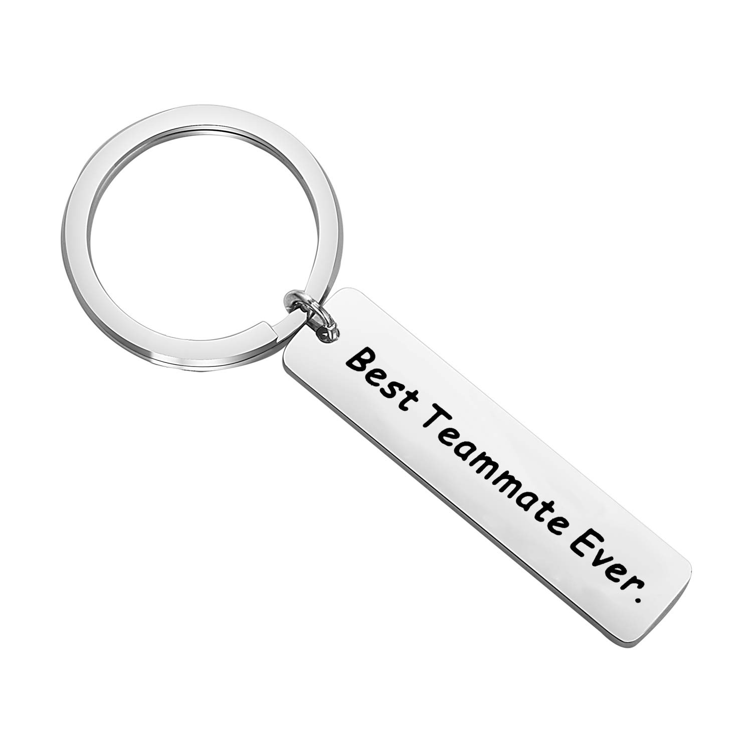 FEELMEM Teammate Gift Team Player Gift Sports Gifts Best Teammate Ever Keychain Football Basketball Baseball Swimming Soccer Team Gift Teammate Keyring Gift (silver)