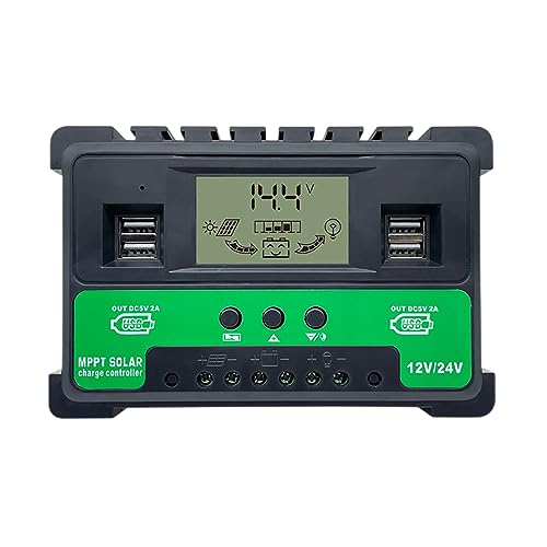 FLTXNY POWER PV MPPT Charge Controller 60A 12V 24V Auto Solar Panels Battery Regulator Boost Photovoltaic System 720W-1440W Charging Regulators LCD Display for Lithium Battery