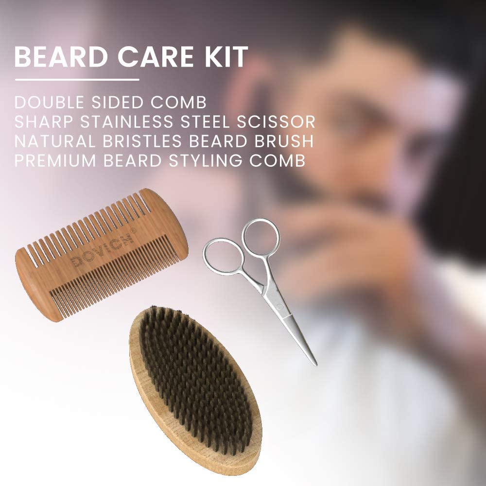 DOVICH 10 In 1 Beard Kit for Men, Gifts for Men, Beard Growth Kit, Beard Grooming Oil Leave-in Conditioner, Beard scissors, Beard Shampoo, Beard Balm, Beard Brush