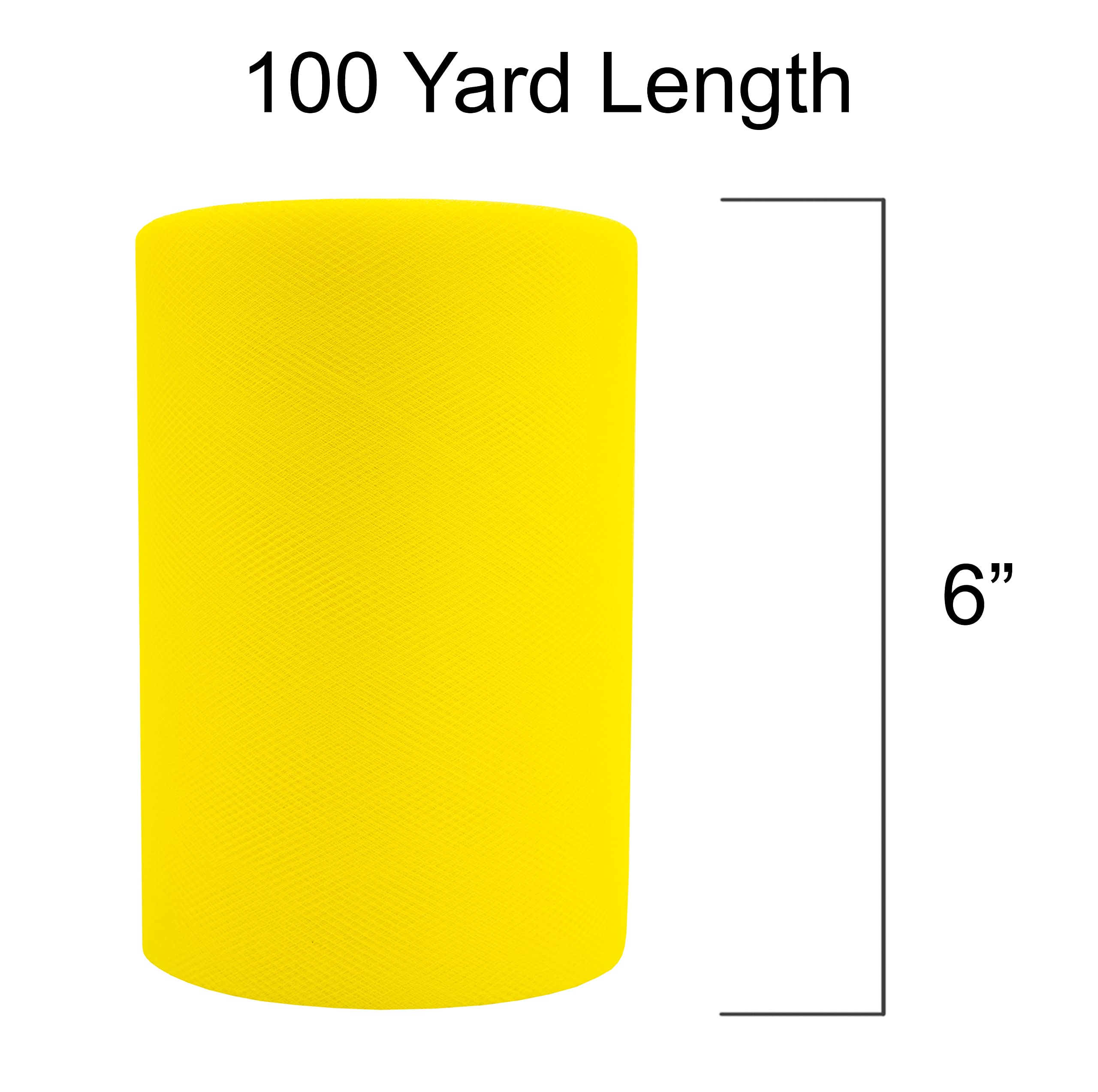 Tulle Fabric Roll | 6β by 100 Yards | Polyester Spool for Crafts Decorations Tutu Weddings Costumes Skirts Parties Gift Bow and More β by Craft Forge (Yellow)