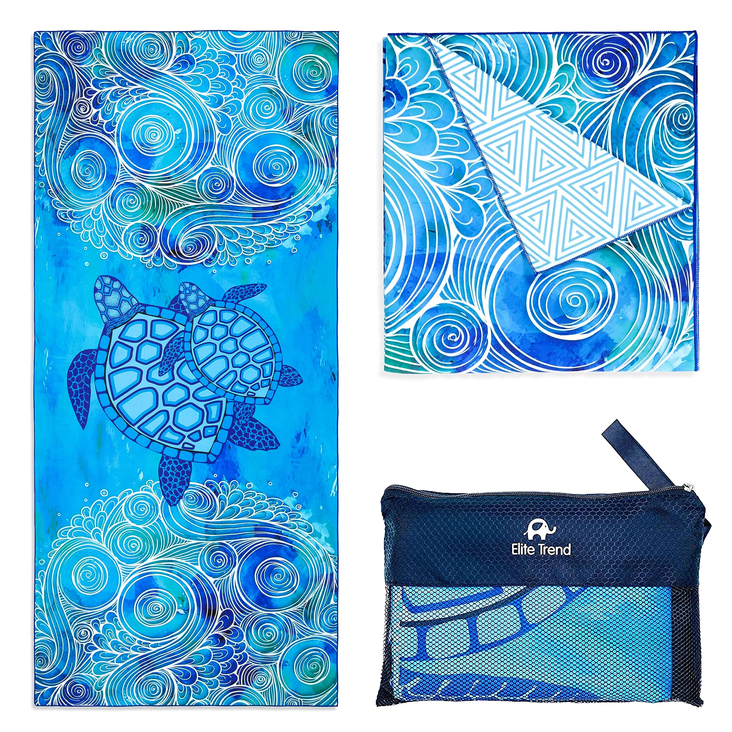 Elite Trend Microfiber Beach Towel - Extra Large 78x35 Inch Sand Free Quick Dry Towel for Travel, Swimming, Yoga, Camping – Lightweight Fast Drying Microfiber Towel