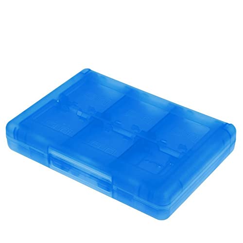Game Card Case Holder Compatible for 3DS/3DS/DSi/DSi XL/DSi LL/DS/DS Lite, 28-in-1 Game Cards Cartridge Storage Travel Box Game Card Container Organizer Protective Portable Hard Shell (Blue)