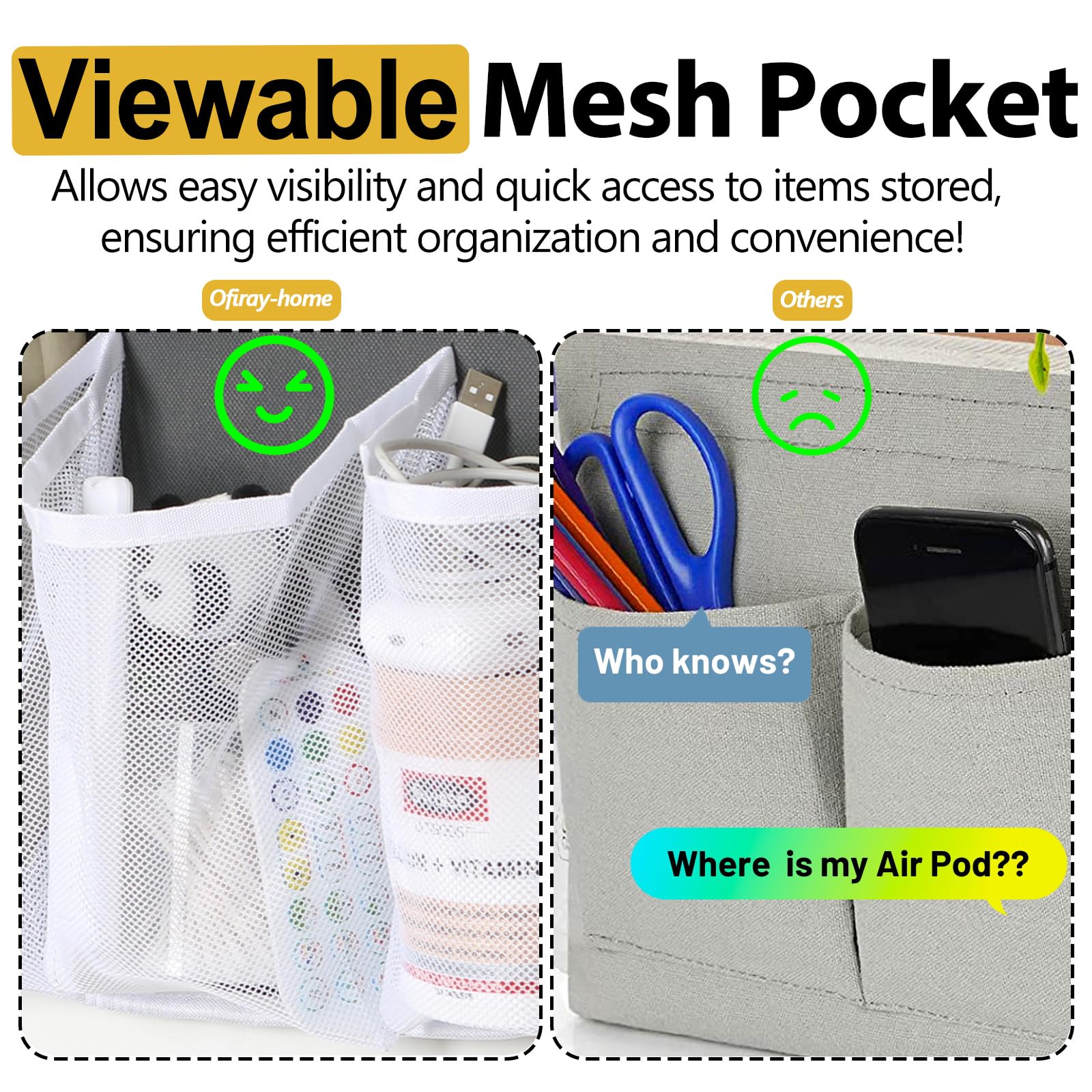 RV Shoe Storage for Bedside - 16 Extra Large Pocket Wall Mounted Entryway Shoes Rack, Bed Hanging Pocket Organizer, Bedside Caddy for Shoes and Tool Accessories,RV & Camper Essentials 2 Pack