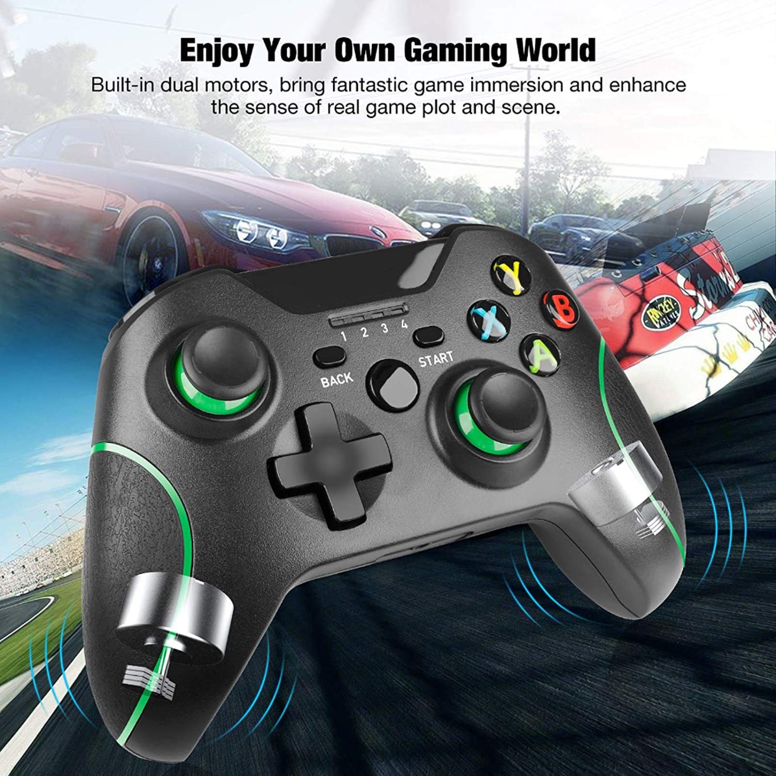 JINHOABF Wireless Controller for Xbox One,2.4GHZ Gamepad Controller Compatible with Xbox One/One S/One X/One Series X/S/Elite/PC Windows 7/8/10,with Built-in Dual Vibration