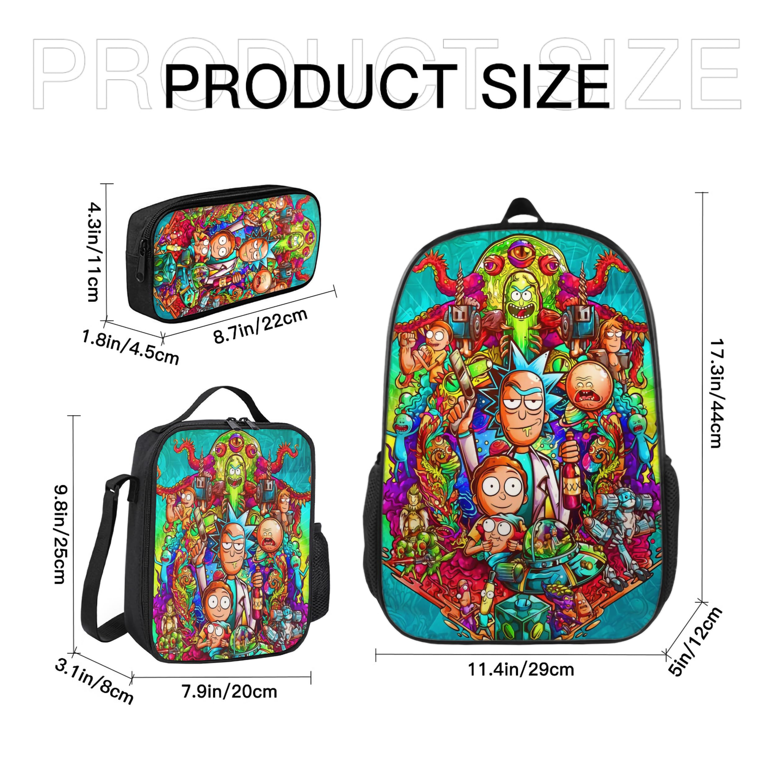 FLYIFE Anime-Inspired Cartoon Style Backpack Set - 3PCS Backpack for Teens with Pencil Case and Lunch Bag