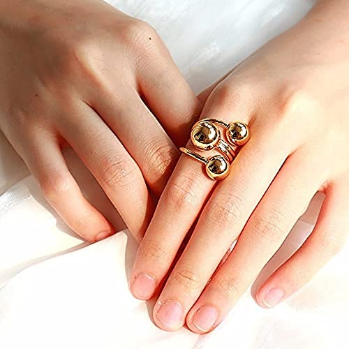 Fashion round ball open ring adjustable design multilayer rings for women charm ring jewelry for women