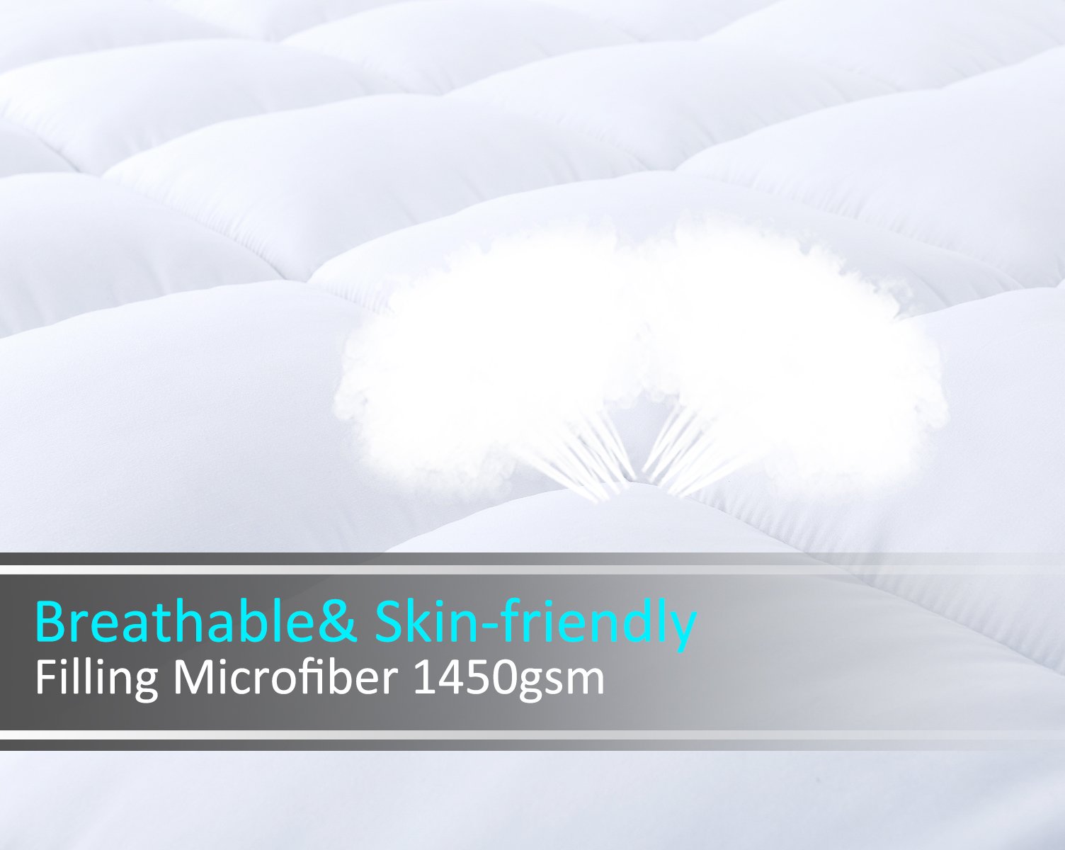 SUFUEE Mattress Topper Twin Size 2 inch Thick Down Alternative Quilted Mattress Cover Soft and Warm Mattress Pad for All Seasons