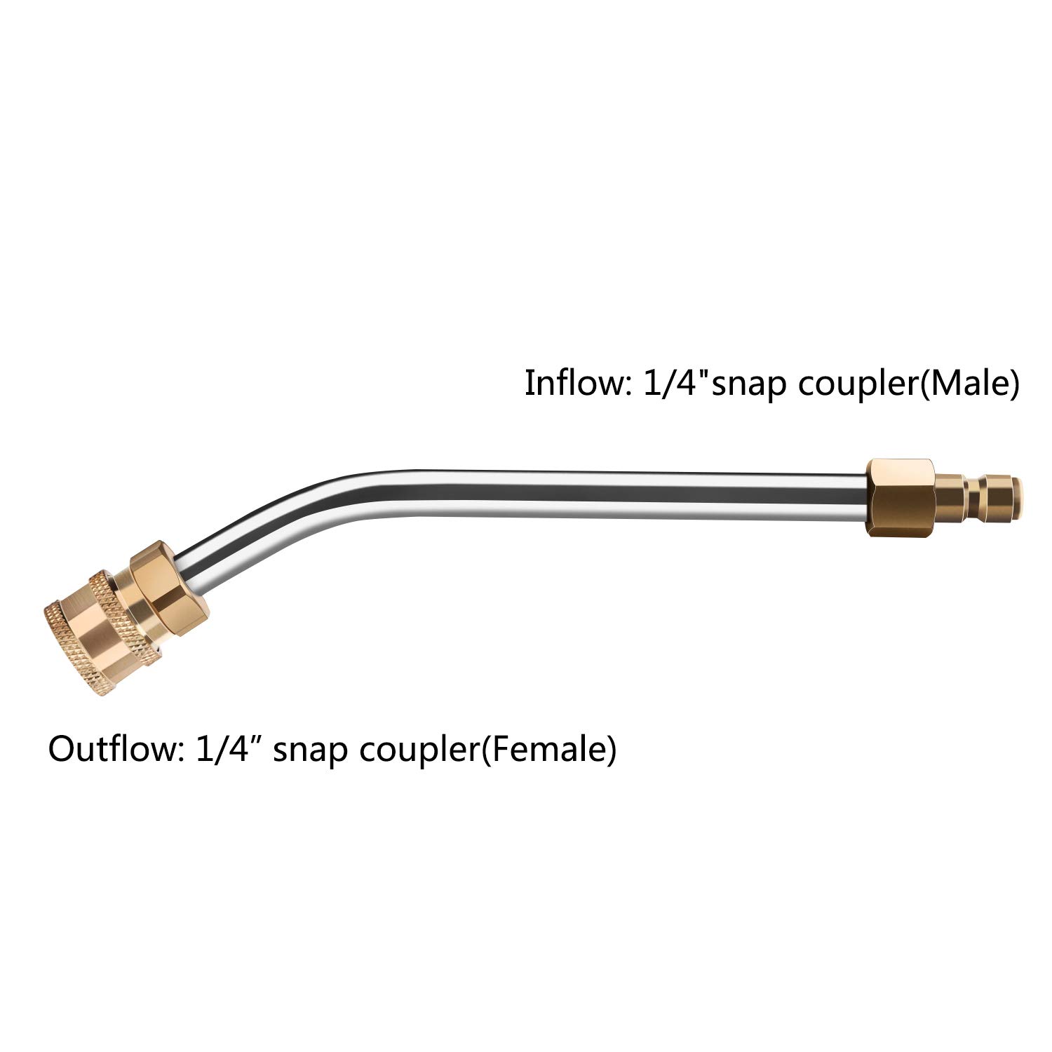 FUNTECK High Pressure Power Washer Extension Wand Stainless Steel Quick Connect Lance for Gutter Van Truck Cleaner 30° Curved,9” 4000 PSI