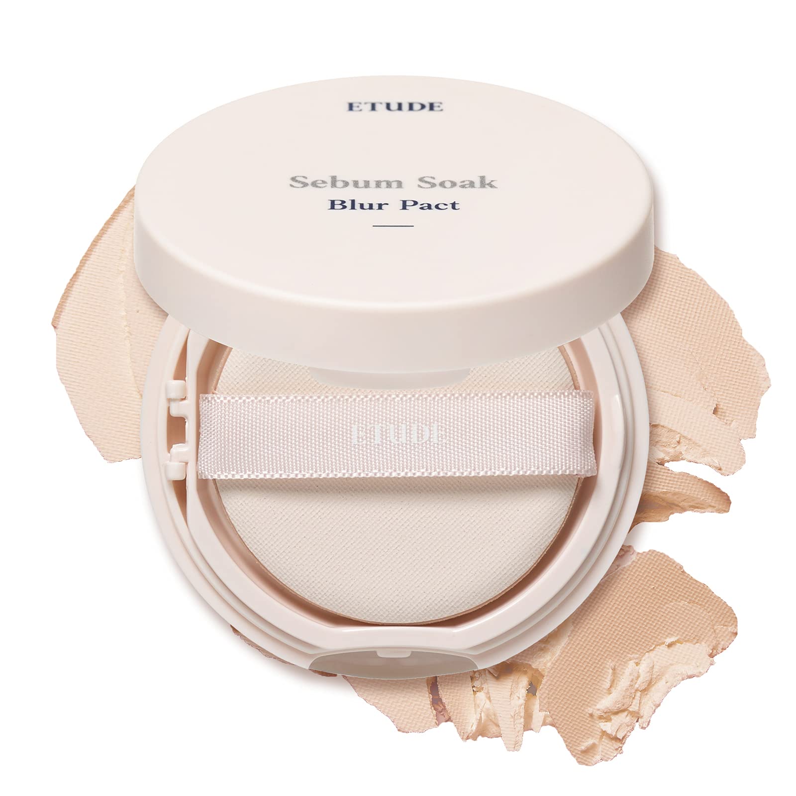 ETUDE Sebum Soak Blur Pact | Control shine and stay flawless with pore blurring powder | smooth, softened skin