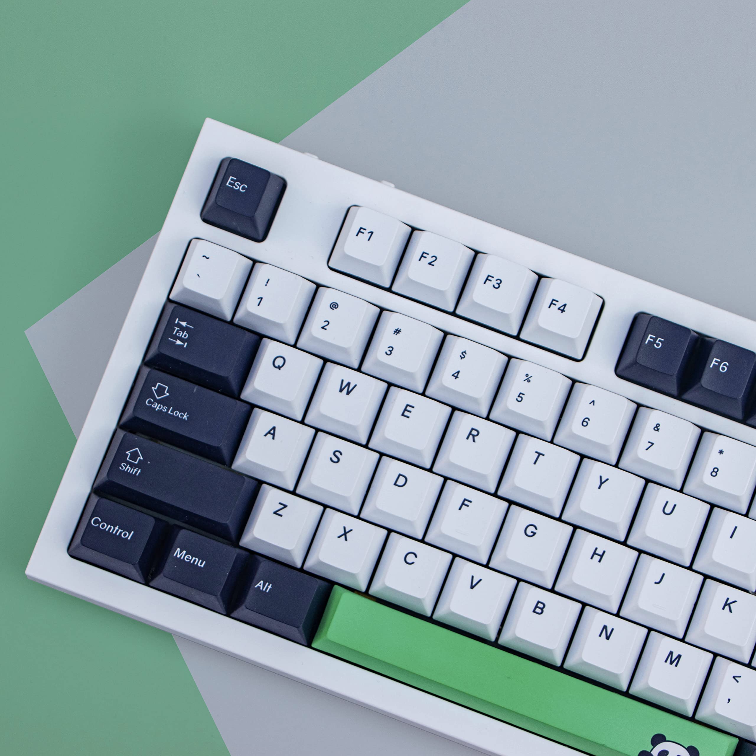 LWMIDOUZ PBT Keycaps,130 Keys Dye-Sublimation Cherry Profile keycap Custom Keycaps for 61/64/68/75/87/96/98/104/108 Mechanical Gaming Keyboard Green