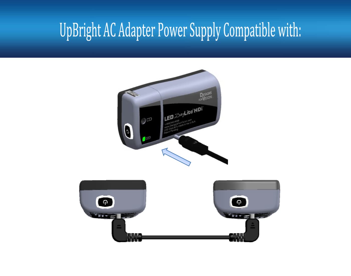 UpBright AC Adapter Compatible with Designs for Vision LED Day Lite HDI DayLite DVI-LEDSC DVI-LEDSR DVI-LEDDC 7.4VDC 7.4V Li-Ion Battery Charger 4912-0000-2019 Cell-Con 2240 8.4V DC Power Supply Cord