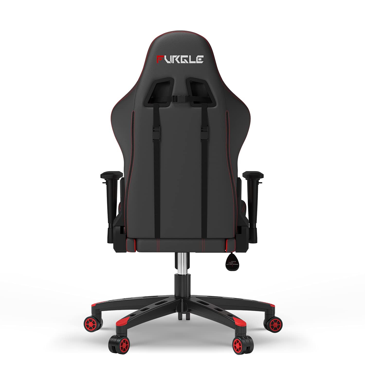 Furgle Gaming Chair with Footrest, Office Ergonomic Computer Chair with Lumbar Support, Height Adjustable Video Gaming Chair with 360°-Swivel Seat and Headrest, (Pro-Black/Red)