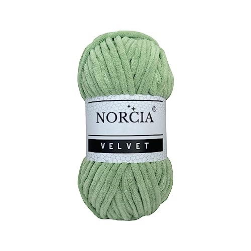 NORCIA Soft Velvet Yarn Chenille Yarn for Crocheting Super Bulky 100g (74.3 yds) Baby Blanket Yarn for Knitting Amigurumi Yarn Fancy Yarn for Crochet Weaving Craft