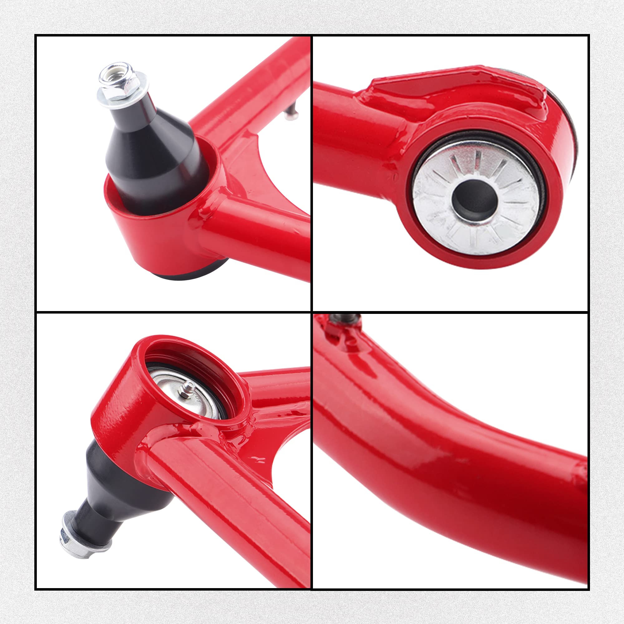 Front Upper Control Arms with Ball Joint For 2007-2018 Silverado 1500 GMC Sierra 1500, 2-4" Lift Suspension Adjustable Control Arms For 07-14 Yukon Avalanche Tahoe Suburban (Red)