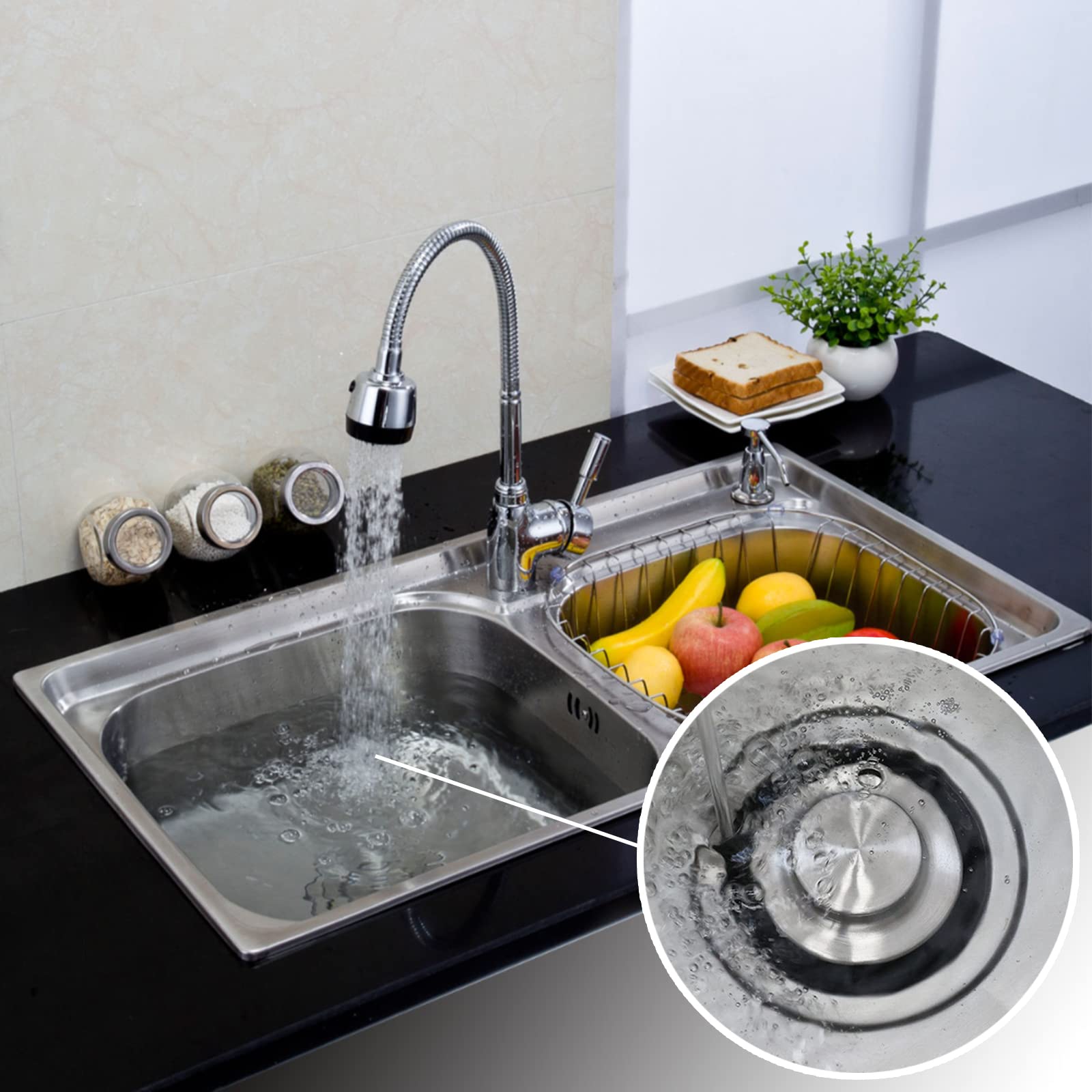 Garbage Disposal Stopper, 3.35 inch Kitchen Sink Stopper, Stainless Steel Universal Garbage Disposal Sink Drain Plug Cover for Insinkerator, Kitchenaid, Kohler, Waste King