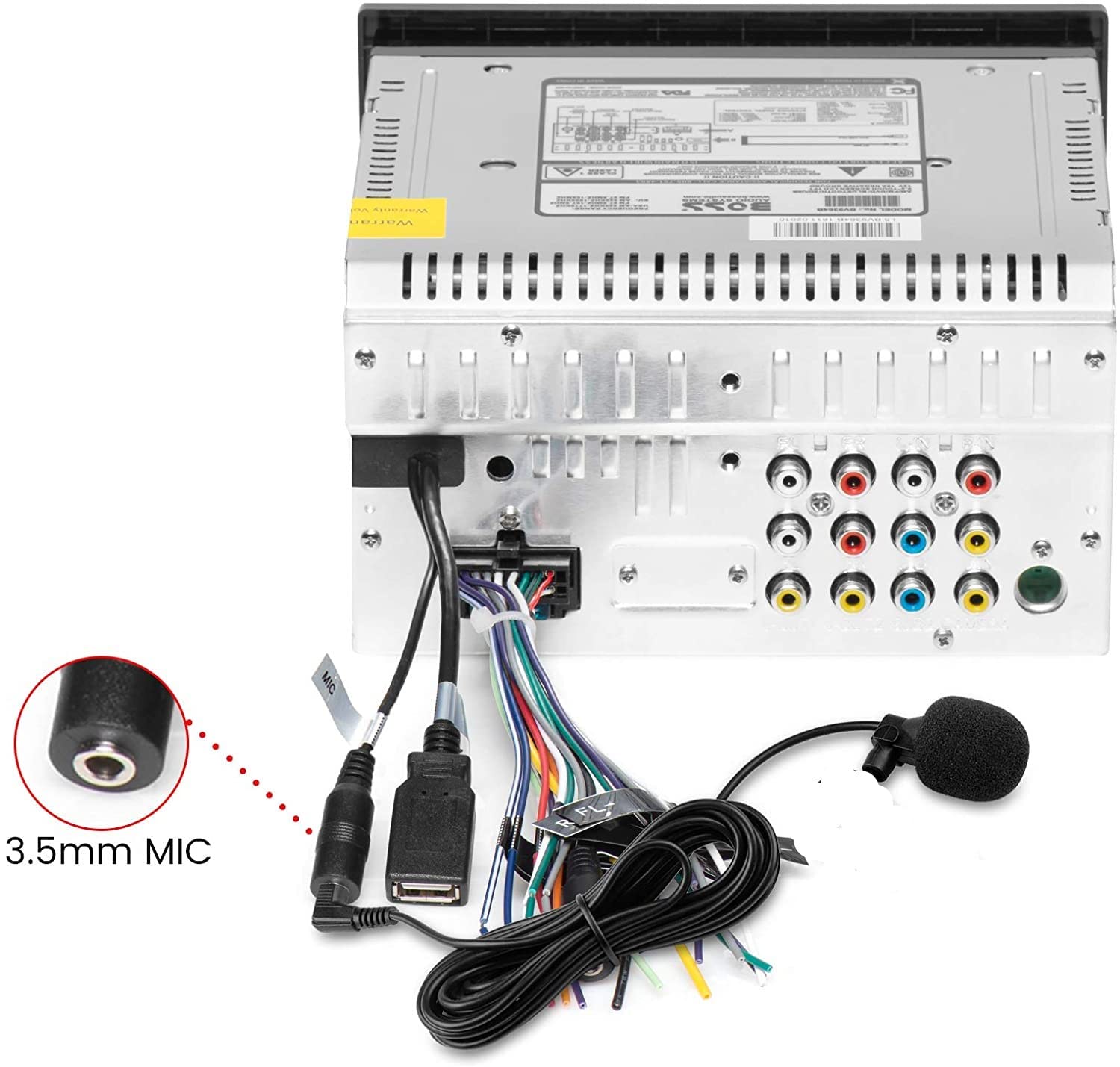 FingerLakes Mic 3.5mm External Microphone Assembly for Car Vehicle Head Unit Bluetooth Enabled Audio Stereo Radio Receiver GPS DVD with 3m Cable Plug and Play, FL11