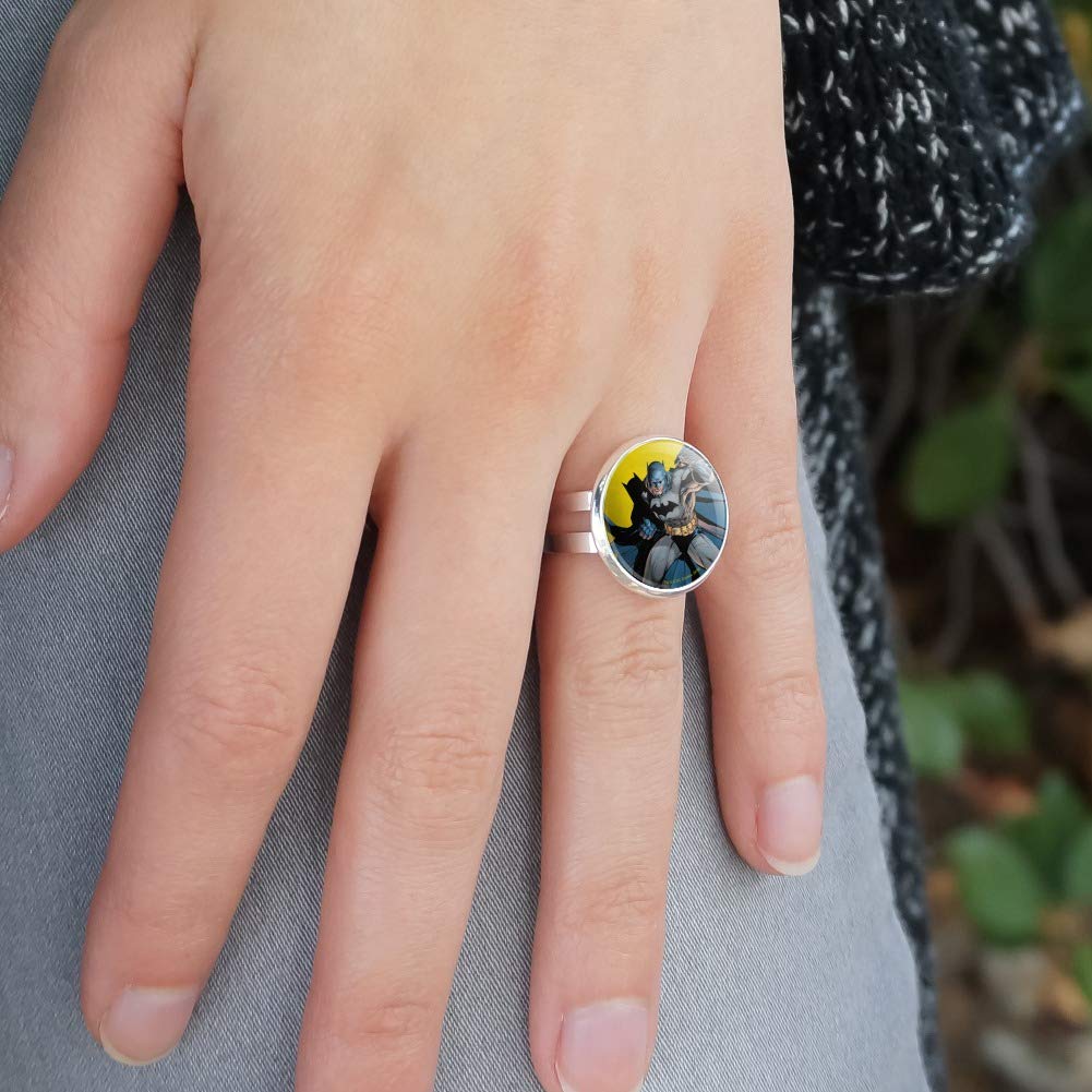 GRAPHICS & MORE Batman Character Silver Plated Adjustable Novelty Ring