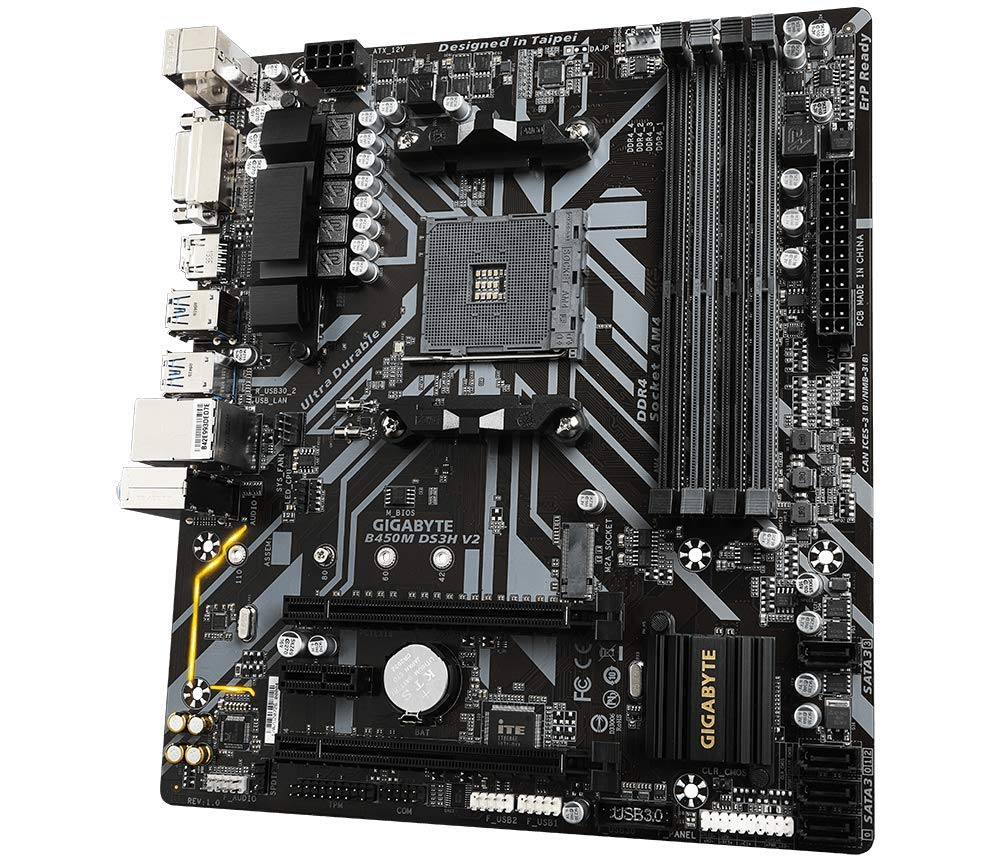 GIGABYTE B450M DS3H V2 (AMD Ryzen AM4/Micro ATX/M.2/HMDI/DVI/USB 3.1/DDR4/Motherboard)