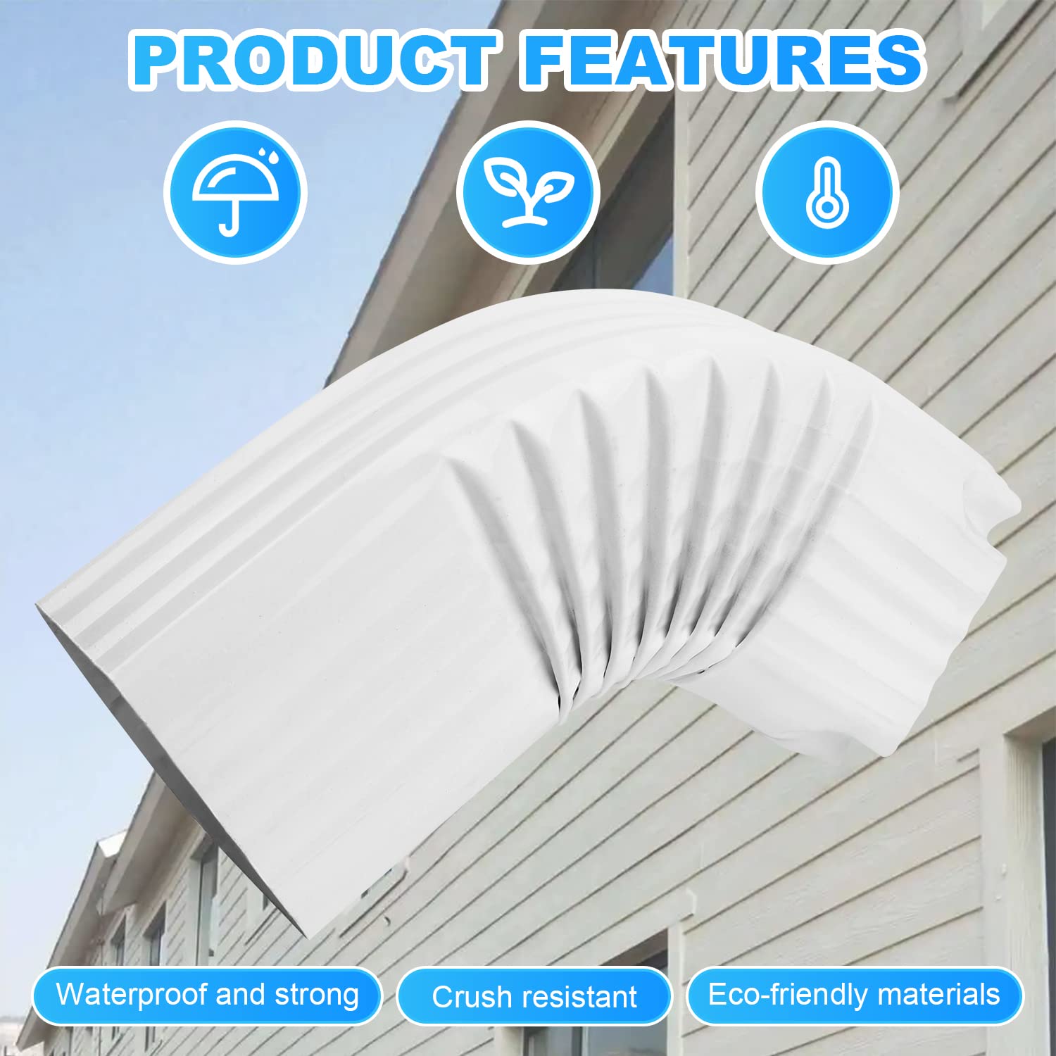 Downspout Gutter Elbow Style B 2" x 3" Angle is 75° White Aluminum 1pack