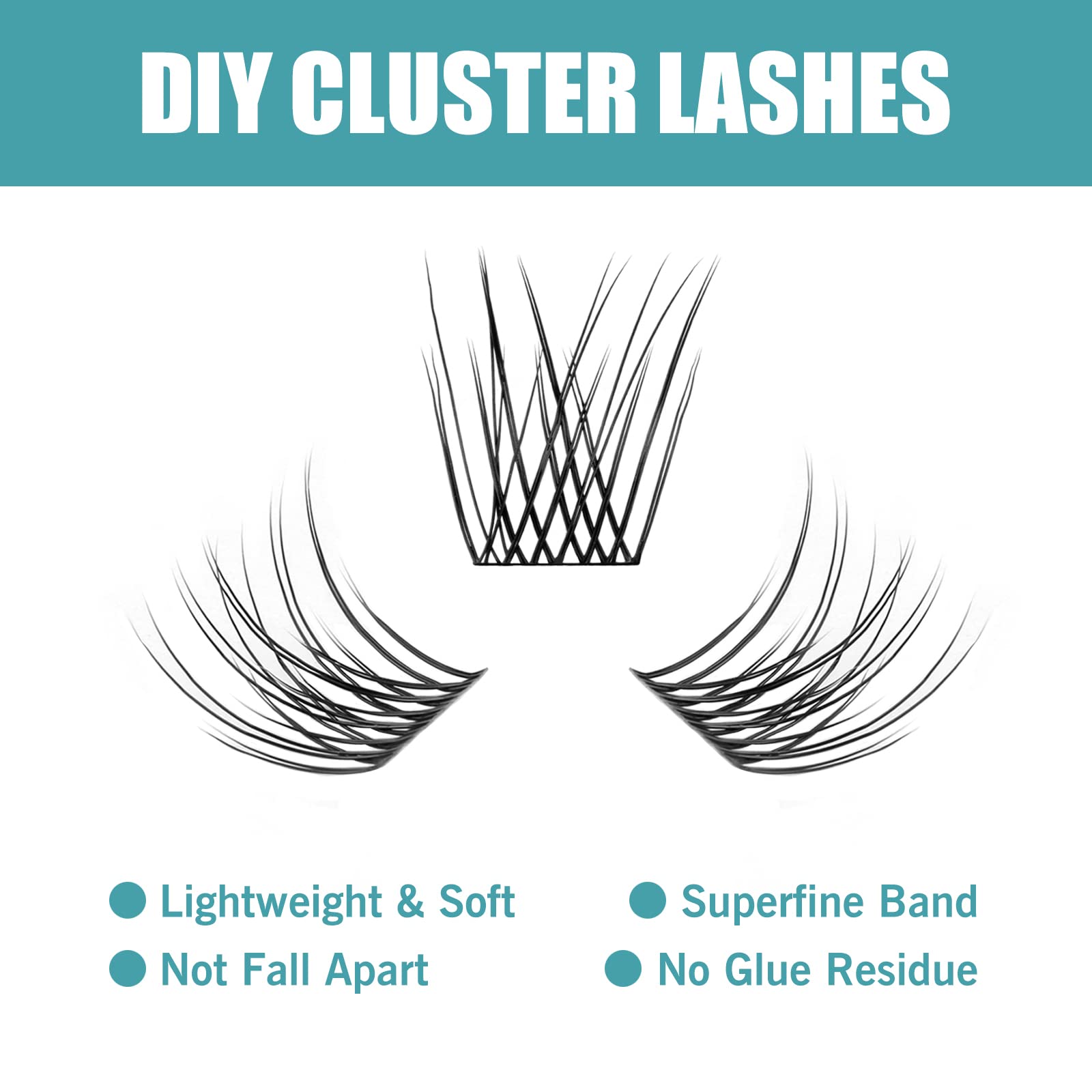 FinyDreamy 8mm Lash Clusters, Individual Lashes Extension 8mm Clusters Lashes C Curl DIY Eyelash Cluster Natural Look Lashes Super Soft and Lightweight Wide Thin Band Eyelashes(8mm-Natural)