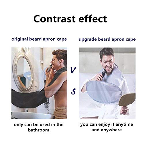 Foldable Waterproof Beard Apron, Beard Care Cleaning Cloth Bib, Non-Stick Hair Catcher Grooming Cloth, Waterproof(Silver Gray)