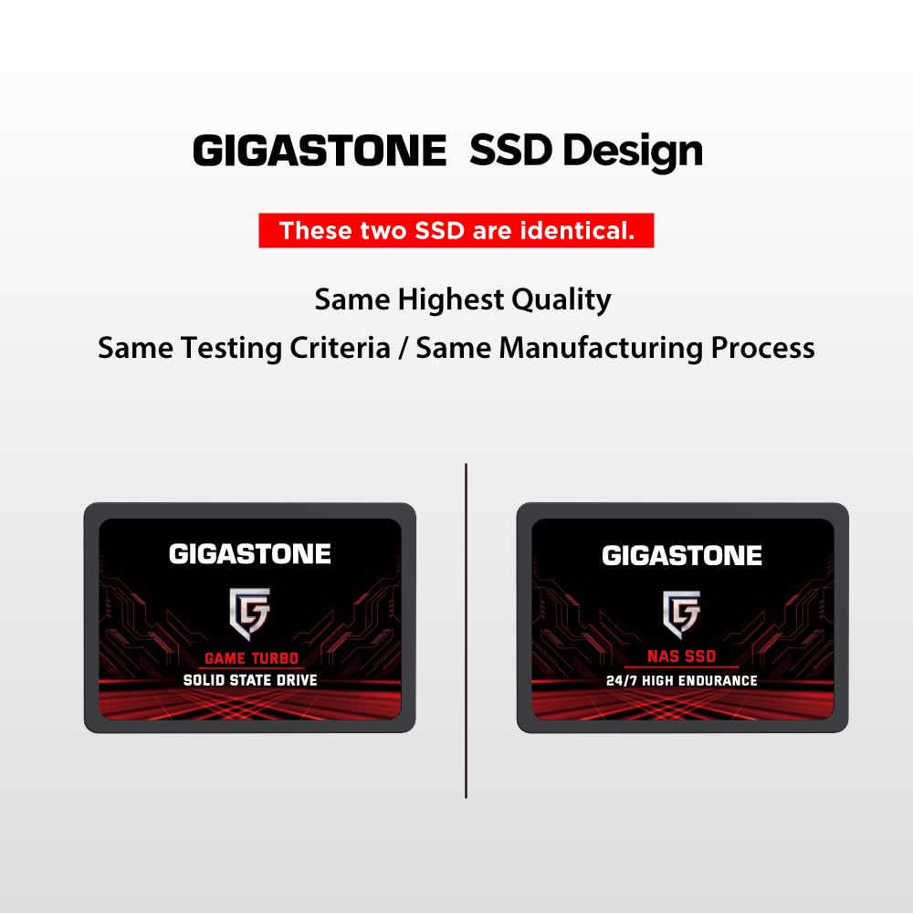 Gigastone SATA SSD 512GB (3-Pack) 2.5 inch SSD 550MB/s Upgrade Laptop PC Memory and Storage PS4 HDD Replacement 2.5" Internal Solid State Hard Drives SATA III SLC Cache 3D NAND Game Turbo Performance